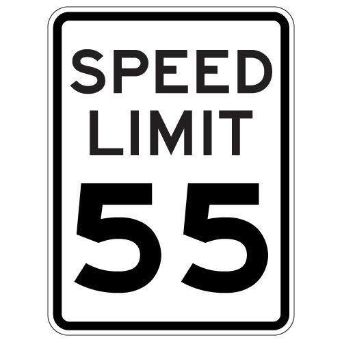 New Metal Sign Aluminum Sign R2 1 55 Mph Speed Limit H.i.p. Signs For ...