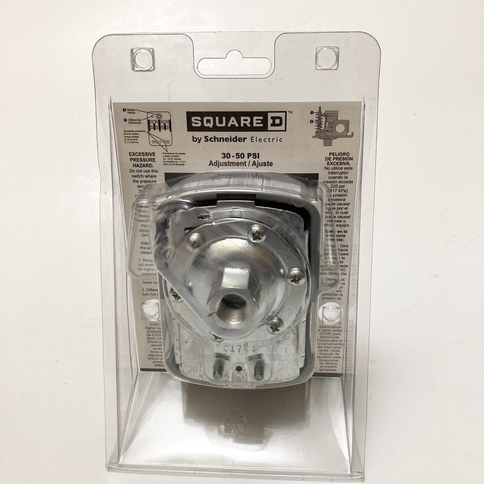 SQUARE D Well Water Pump Pressure Switch Pumptrol 30-50 PSI 1/4" NPT ...