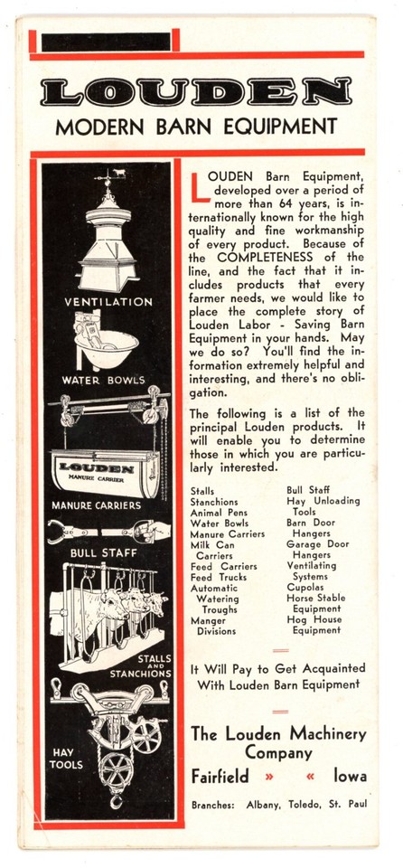 Louden Barn Plans Louden Machinery Co Fairfield Iowa 1929 brochure barn ...
