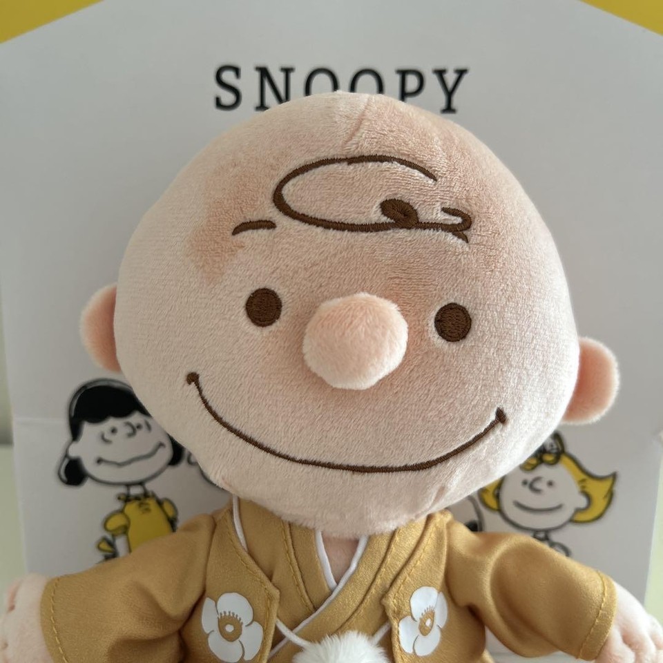 PEANUTS Charlie Brown Plush 10th Anniversary Snoopy Teaya Orange Kimono 25cm New | eBay