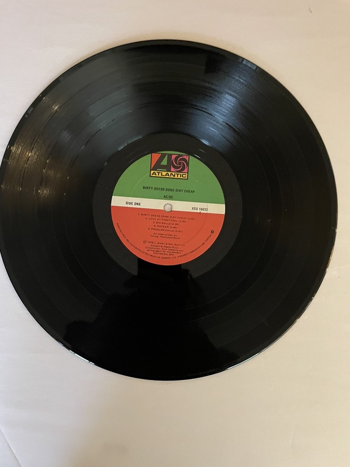 AC/DC Dirty Deeds Done Dirt Cheap 1976 Atlantic Record SD 16033 Vinyl ...