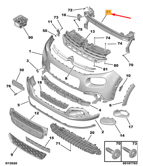 CITROËN C3 MK3 SX Front Reinforcement Bar 9801276380 NEW GENUINE | eBay UK