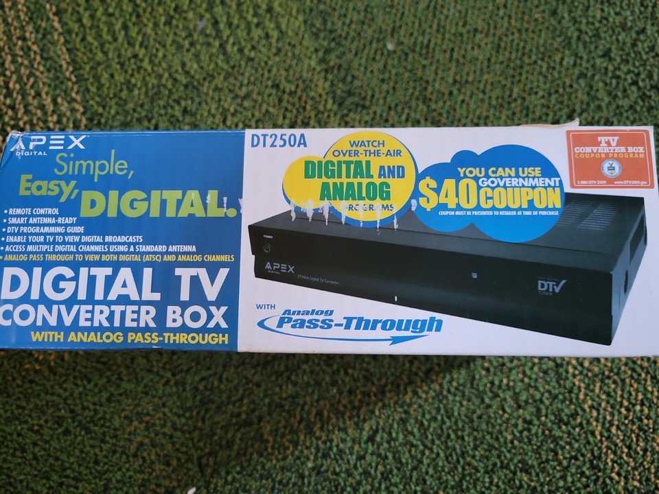 New Apex Digital TV Converter Box with Analog Pass-Through DT250A | eBay