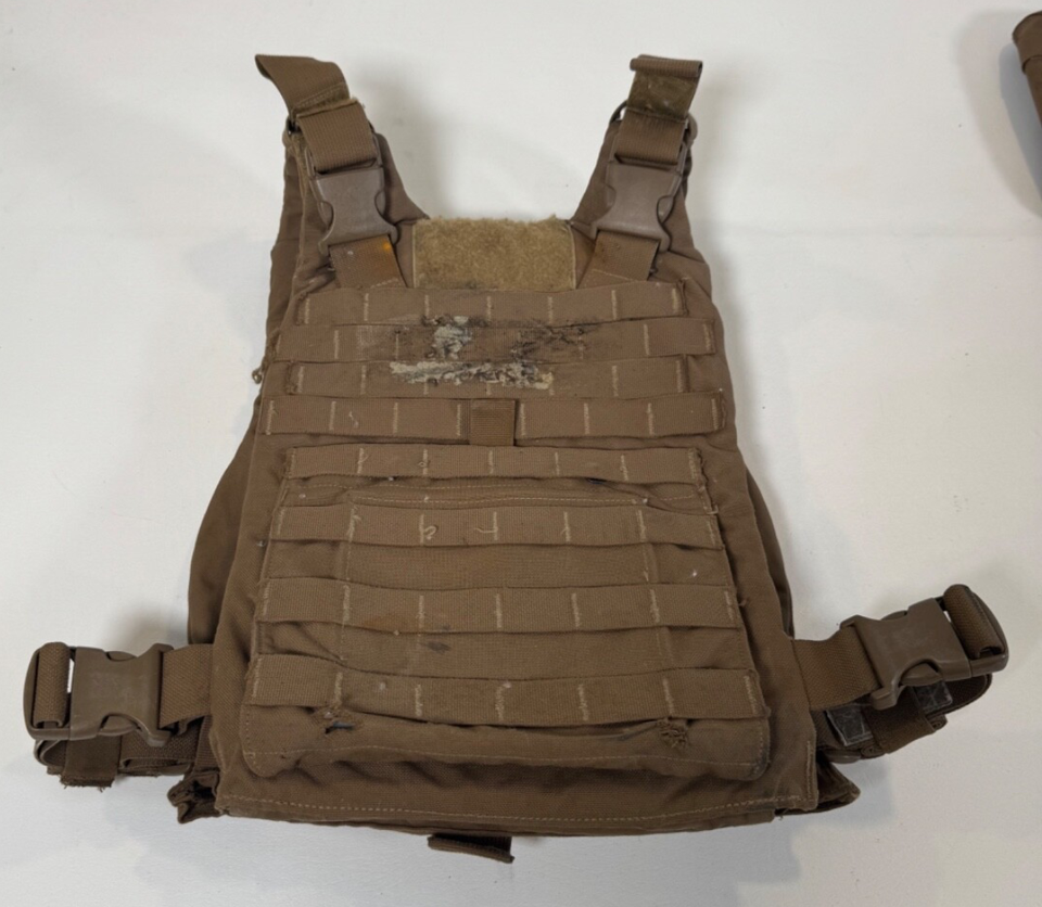 USMC Plate Carrier with Soft Inserts & Side Plate Pockets Coyote Size ...