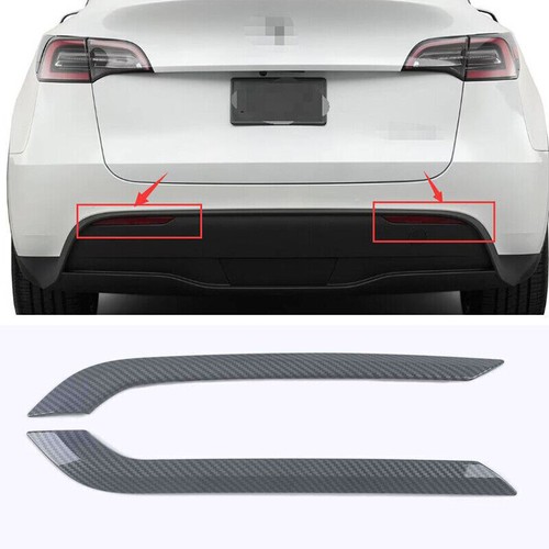 Fit For Tesla Model Y 2020-2023 Carbon Fiber ABS Rear Fog Light Lamp ...