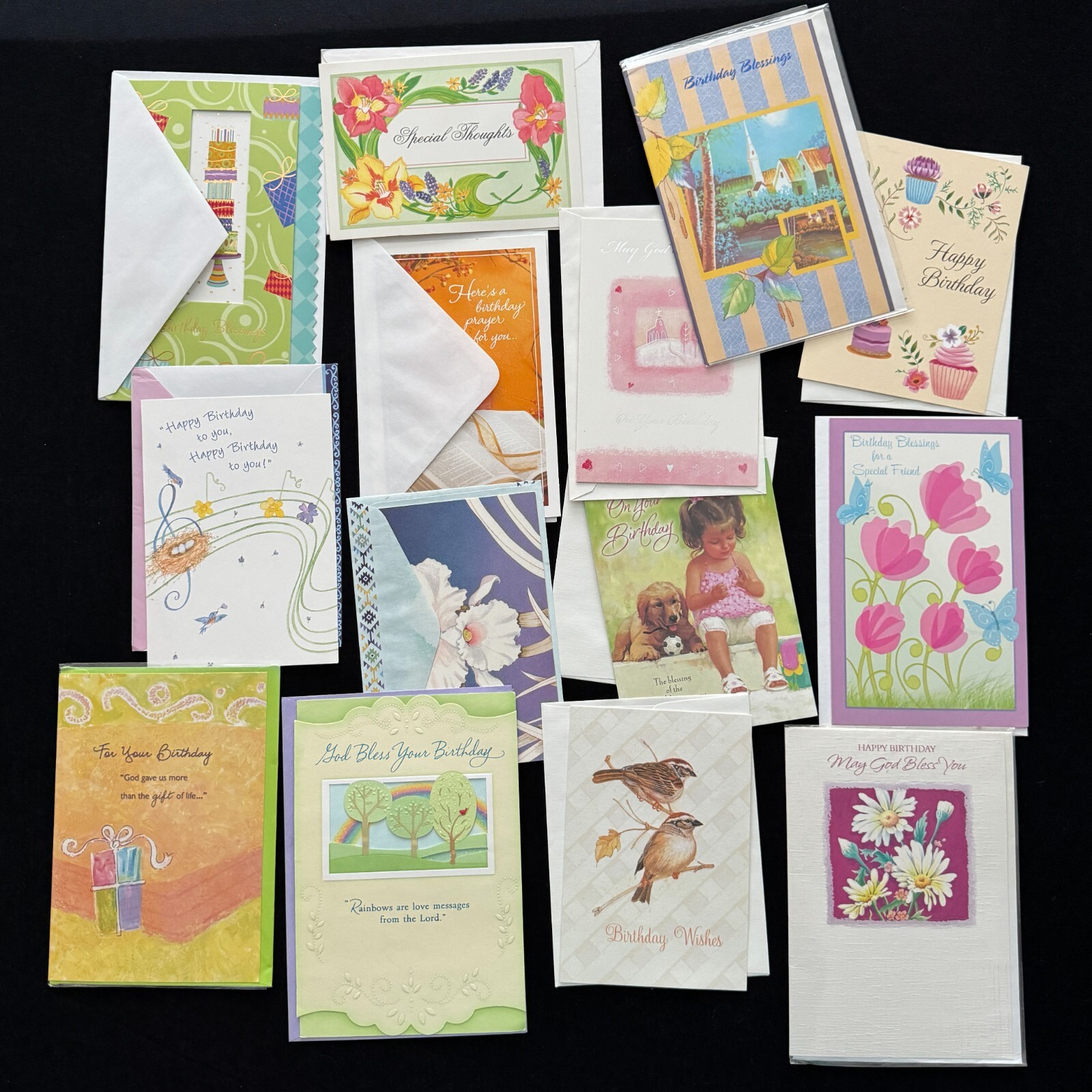 Lot of 14 Assorted Religious HAPPY BIRTHDAY Cards + Envelopes | eBay
