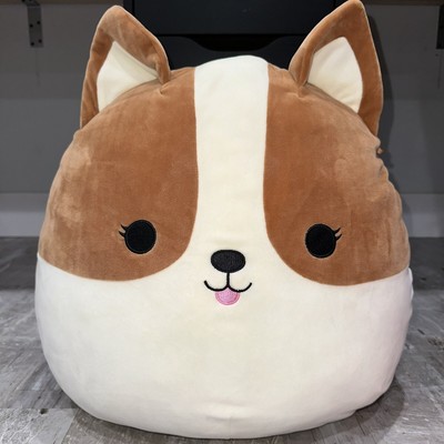 Squishmallow JUMBO RARE LARGE 16" Regina the Corgi Plush Rainbow Tail ...