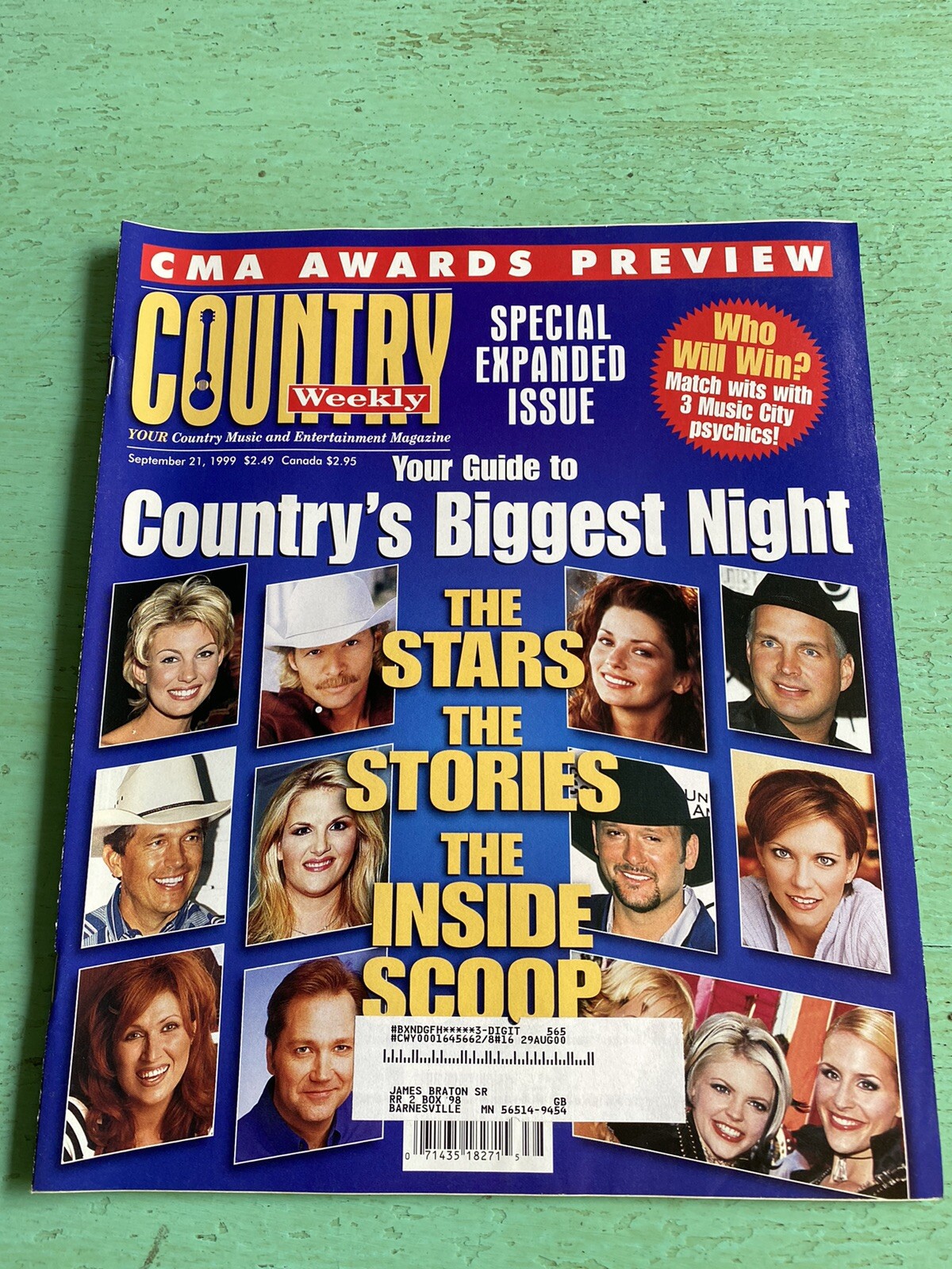 Vintage Country Music Weekly Magazine September 1999 CMA Awards Preview ...
