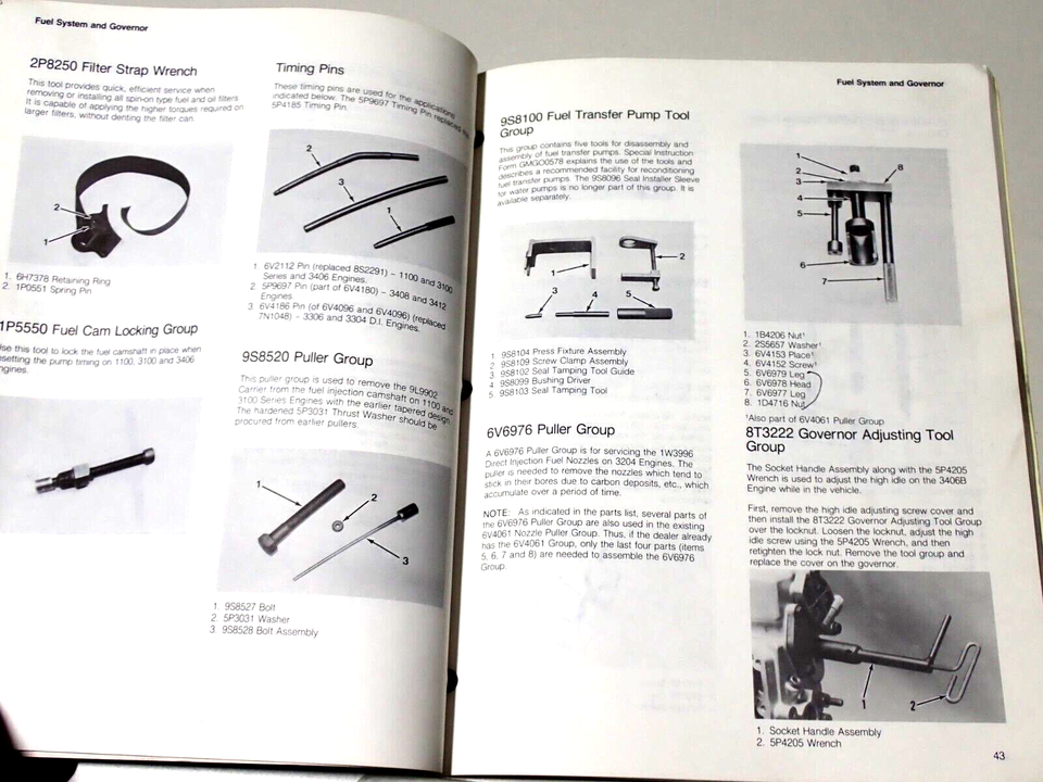 CATERPILLAR SPECIALTY SERVICE TOOL CATALOG GUIDE MANUAL | eBay