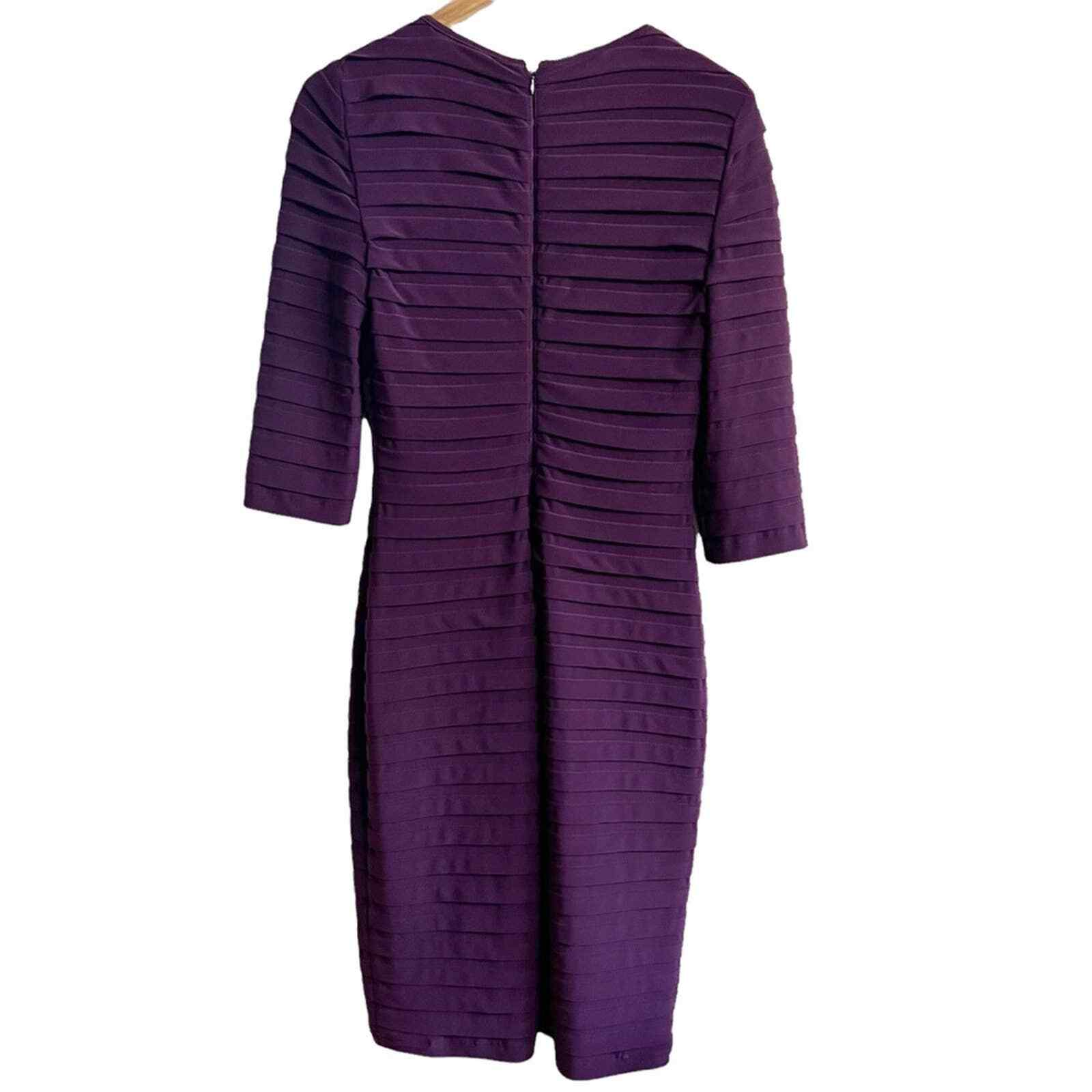 Adrianna Papell Purple Jersey Shutter Dress - Gem