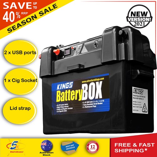 Adventure Kings 12v 138Ah AGM Deep-Cycle Maxi Battery Box Dual Input ...