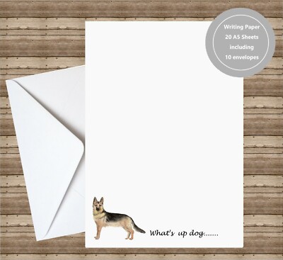 German Shepherd Dog Writing Paper With Envelopes Handmade Craft | eBay UK