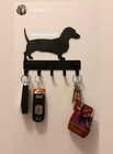Dachshund Dog Leash Hanger Metal Key Rack Holder 5 Hooks SMALL 6" wide ...