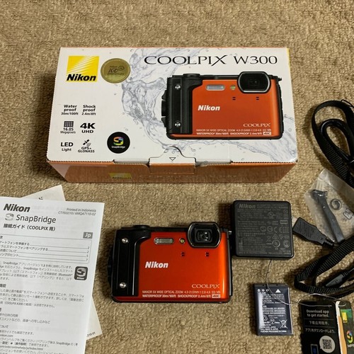 COOLPIX W300 Orange Nikon Nikon Underwater Camera with Box Very Rare ...