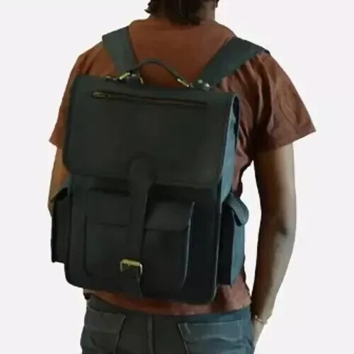 Genuine Leather Vintage Backpack - Men's Original Satchel for Travel ...