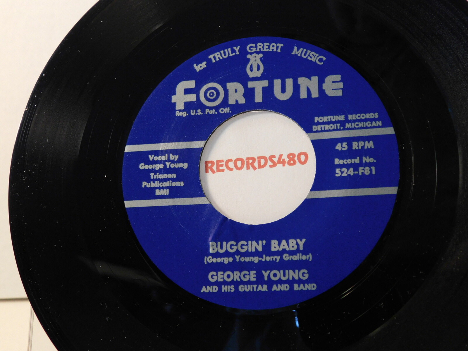George Young 45 reissue Fortune 524 Buggin' Baby / Shaking Shelley (M ...
