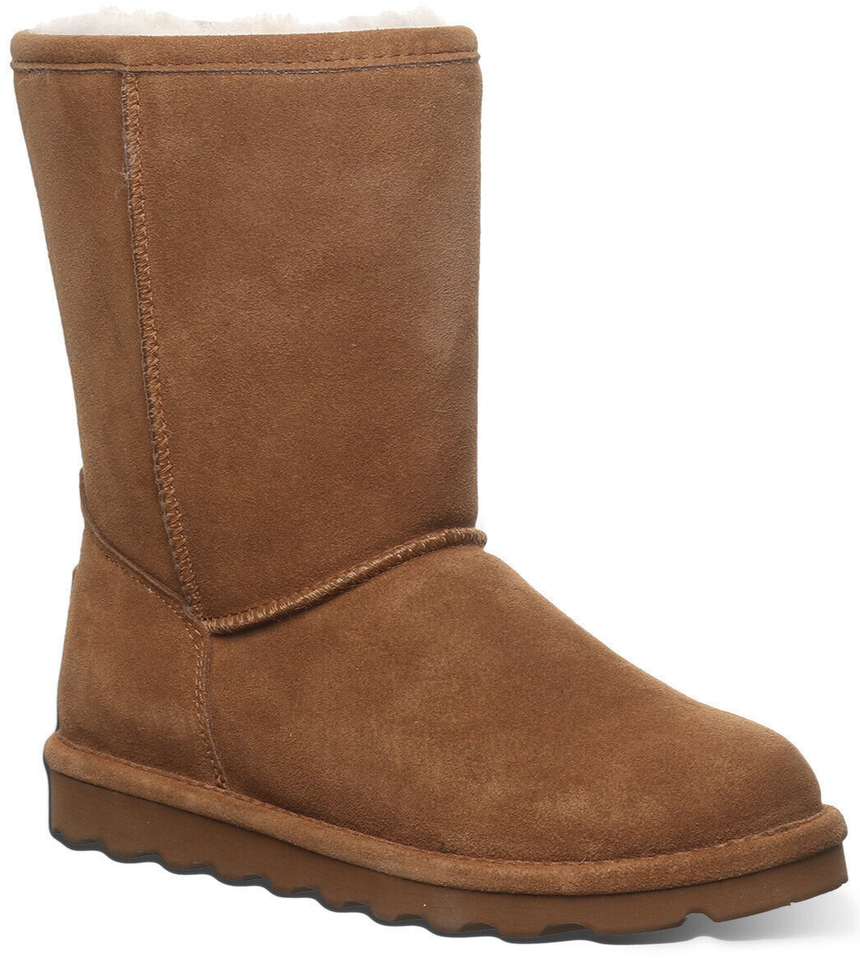 Bearpaw Women's Elle Short Water Resistant Suede Boot Hickory (Select ...