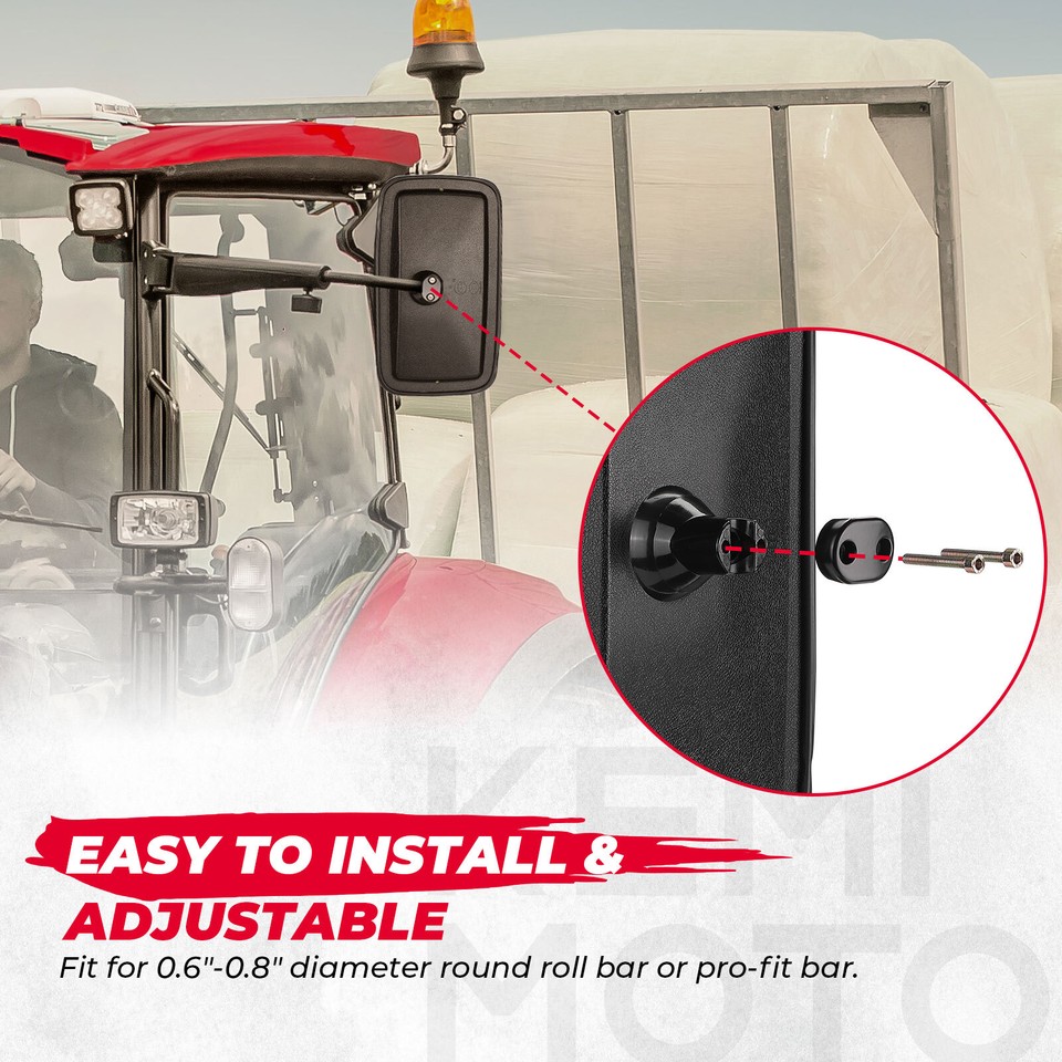 1PC Tractor Front Rear View Side Mirror For KUBOTA Arctic Cat Case IH ...