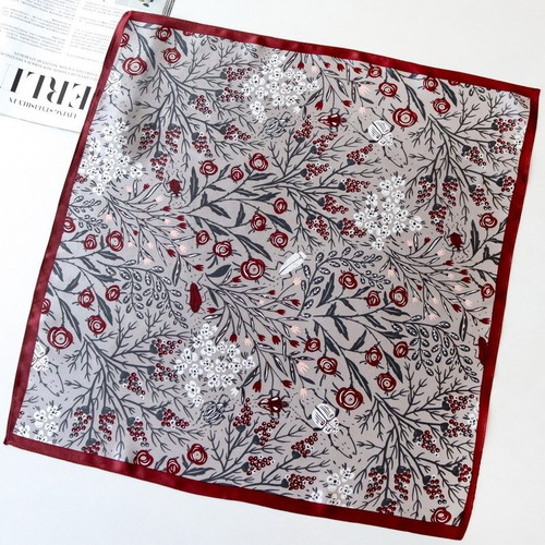 Flowers Insect Print Mulberry Silk Scarf Bandanna Necktie Turban ...