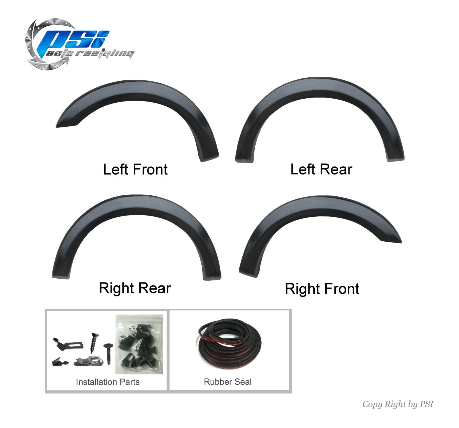 Extension Style Paintable Fender Flares Fits Ford F-150 1997-2003 ...