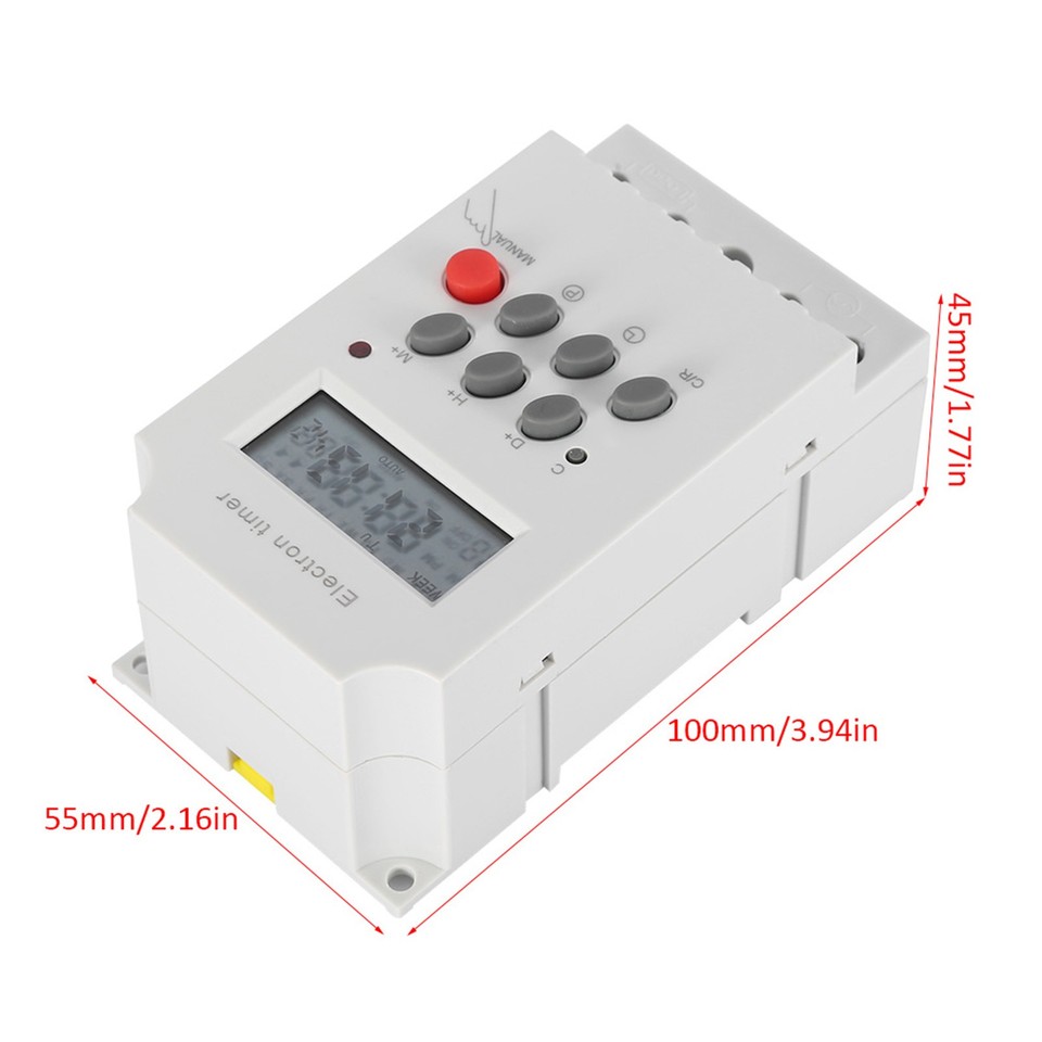 30A Digital Timer Switch Programmable Time Control Switch Tool(AC-DC ...
