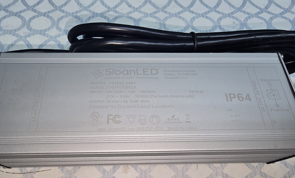 SloanLED 701895-24P1, 24V OUTPUT 96W MAX | eBay