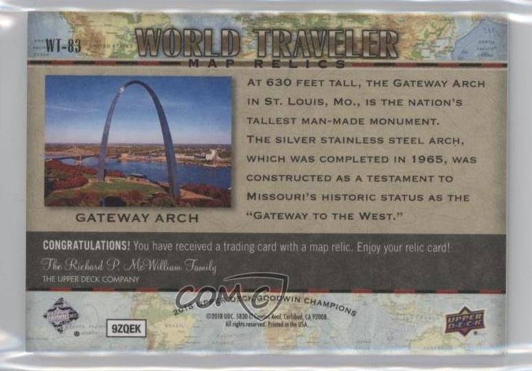 2018 Goodwin Champions World Traveler Map Relics Gateway Arch United ...