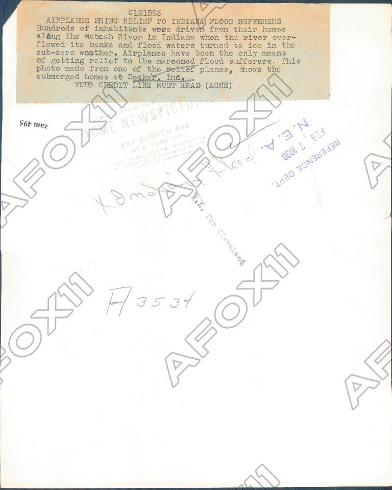 1930 Decker Indiana Aerial View Where Wasbash River Submerged Homes ...