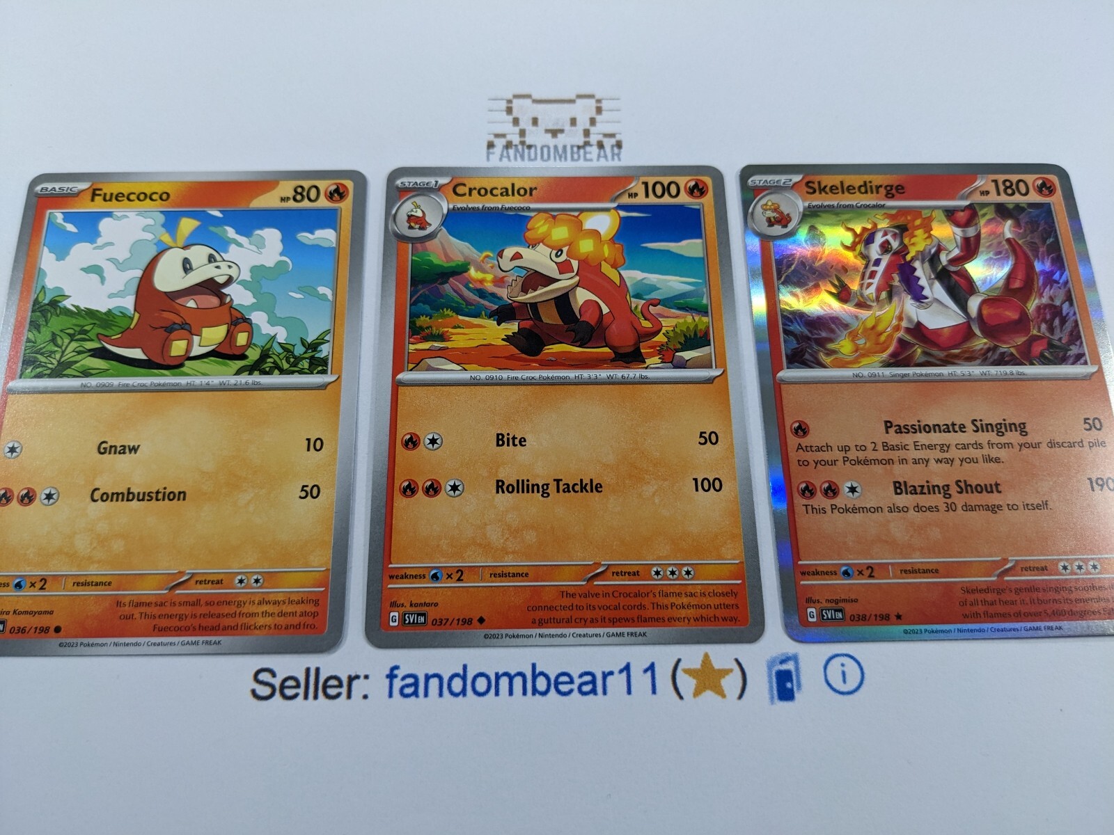 FUECOCO CROCALOR SKELEDIRGE 3 Card Evolution SET 2023 Scarlet & Violet ...