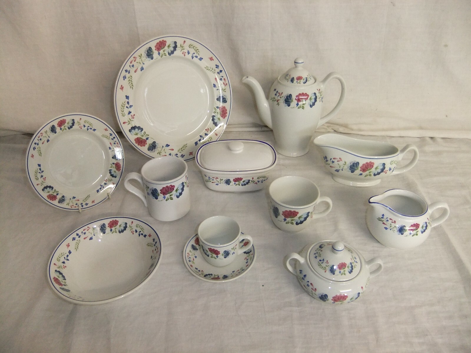 BHS - Priory - blue floral vintage ironstone tableware, excellent ...