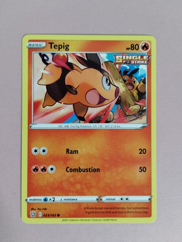 Pokemon TCG Single Strike *Tepig* 023/163 Battle Styles Regular Common ...