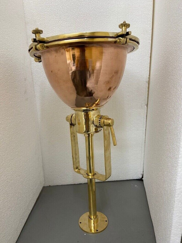 Nautical Maritime Brass & Copper Hanging Light With Long Pipe Stand 3 ...
