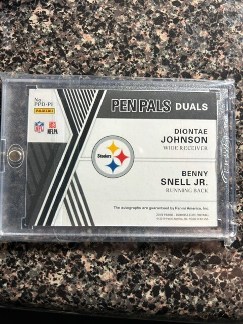 2019 Diontae Johnson / Benny Snell Jr. Steelers Elite Pen Pals ...