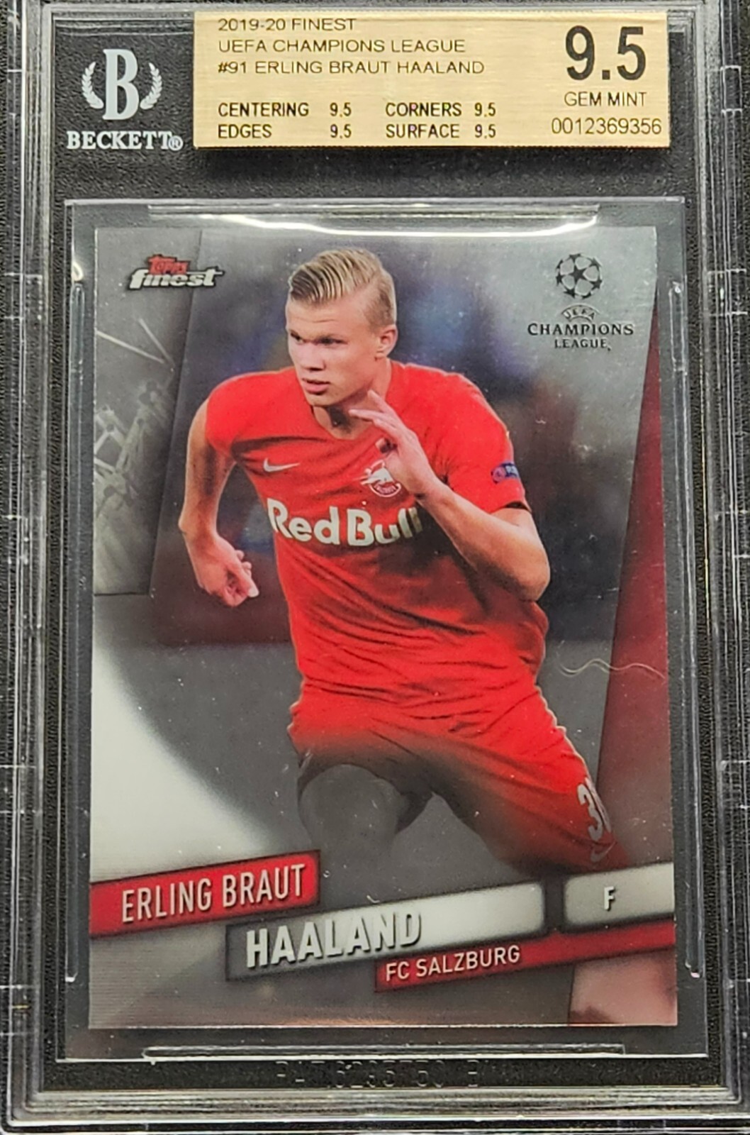 2019-20 Topps Finest UEFA Champions League Erling Haaland Rookie Card ...
