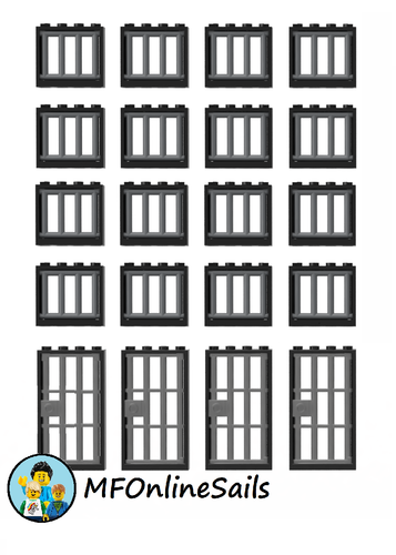 🏠 40 piece - Genuine LEGO Jail Bars Windows & Doors Lot - Black & Gray ...