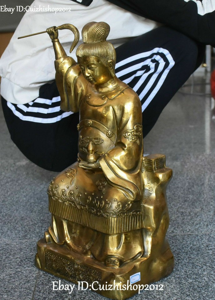 20" China Myth Bronze Dragon Jiu Tian Xuan Nv God Queen Mother ...
