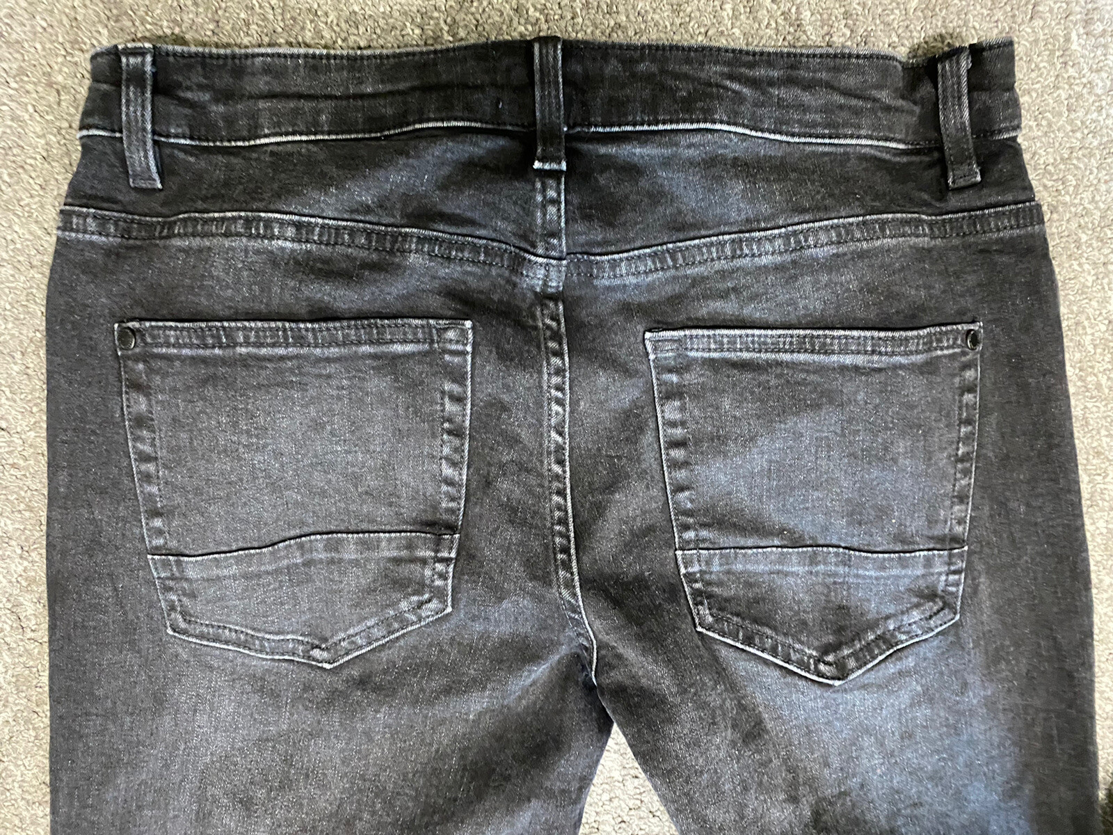 Next Jeans 30R Slim Fit 30 Leg Black Denim Button Fly - Gem