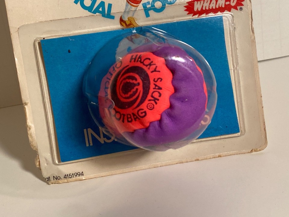 Vintage WHAM-O HACKY SACK Official Footbag 2-Panel Kicker Neon Pink ...