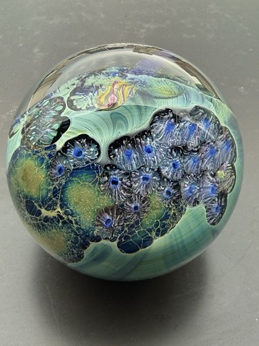 Josh Simpson Art Glass Paperweight Telecom Planet ~3 5/8” 3-7-01 | eBay