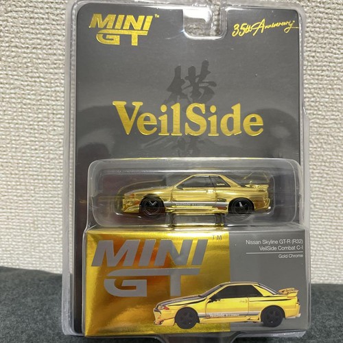 MINI GT VeilSide Nissan Skyline GT-R R32 Gold Chrome 35th Anniversary 1 ...