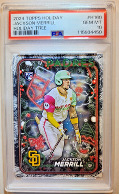2024 Topps Holiday Tree Parallel Jackson Merrill PSA 10 Gem Mint Padres ...
