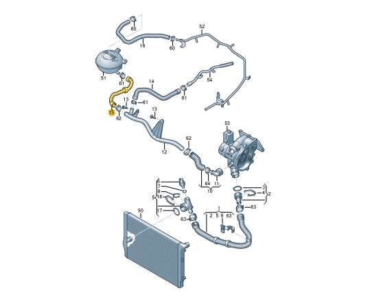 NEW VOLKSWAGEN ARTEON 3H7 ENGINE COOLANT HOSE 5QF122109A 5QF-122-109-A ...