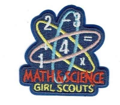 OFFICIAL GIRL SCOUTS MATH SCIENCE Fun Patch Badge Crest GUIDE day night ...