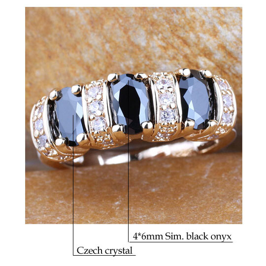 3-stone Women Party Ring Gold Color Band New Multiple Size | eBay