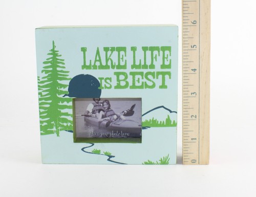 Lake Life is Best Pin Tree Mountain Blue Green Picture Frame Cabin ...