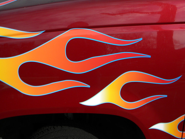 Universal Hot Rod Flame Decals 10pc Set for Chevy Ford Dodge Mopar Rat ...