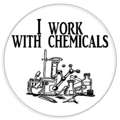 I Work With Chemicals - Circle Sticker Decal 3 Inch - Chemist Science ...