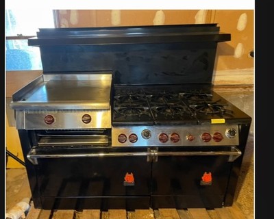 Wolf Residential Gas Range 6 Burner Double Oven w/Griddle & Salamander ...