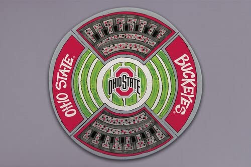 Ohio State Round Stadium Platter 13.5-inch Diameter Melamine Kitchen ...