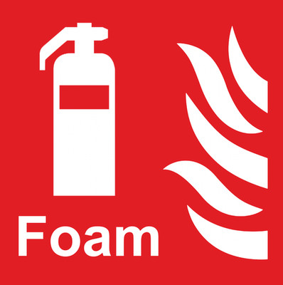 Fire Safety Foam Extinguisher Warning Sign Rigid Foamex / Adhesive ...